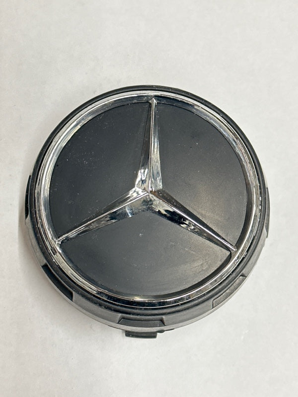 Set of 4 Mercedes Wheel Center Cap Black & Chrome 75 mm A0004000900 1a ...