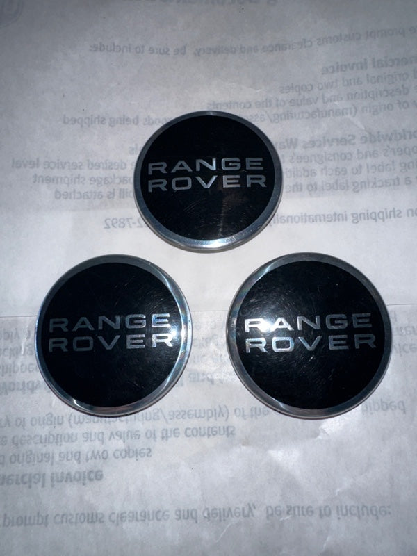 3 Range Rover Wheel Center Caps Glossy Black Hubcaps Cover – Alloy ...